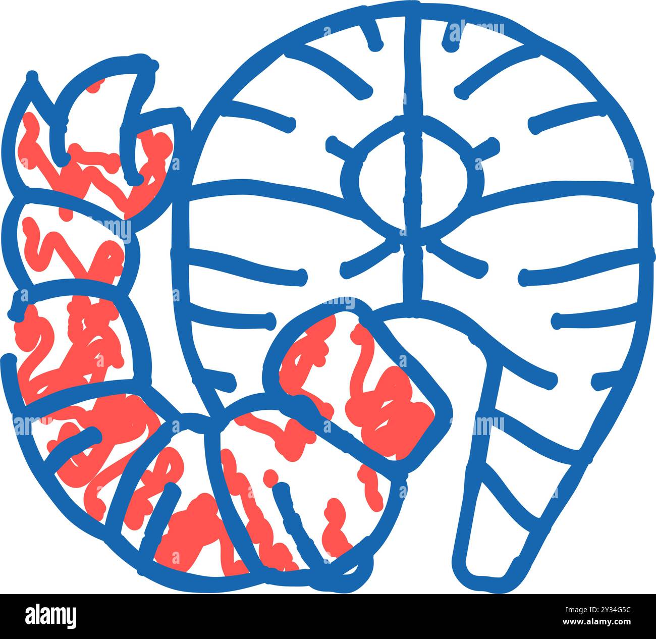 sea product fish and shrimp icon doodle illustration Stock Vector Image ...