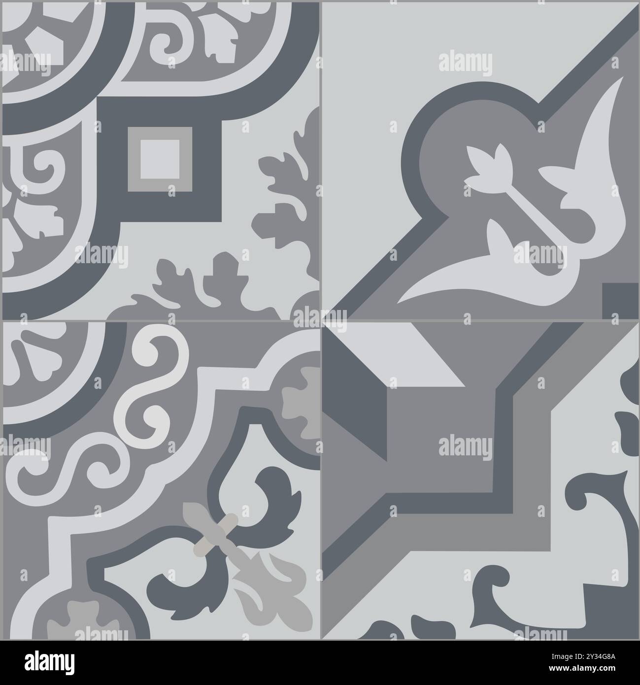 Ceramic Tiles. Hydraulic Spanish and Portuguese ceramic design. Star ...