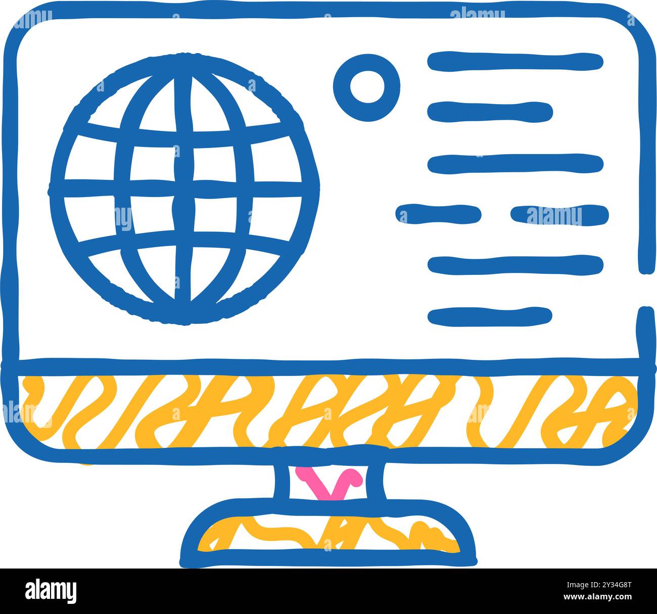 internet global network icon doodle illustration Stock Vector Image ...