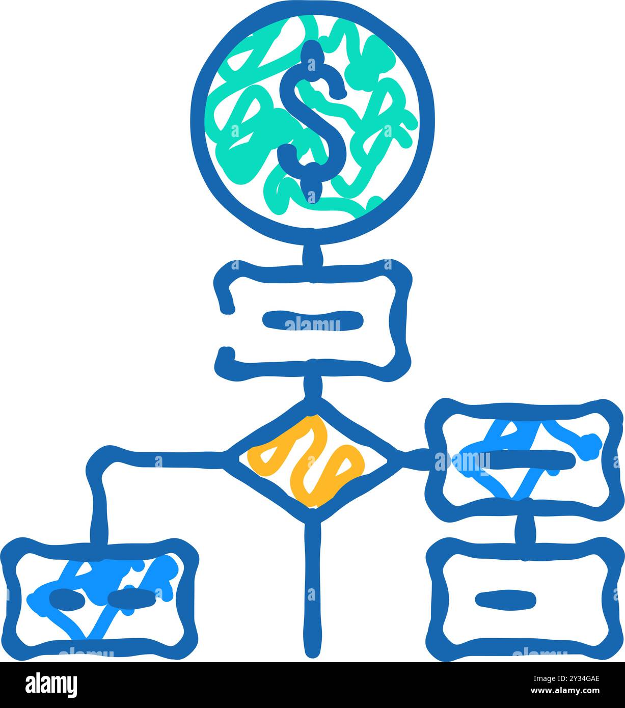 strategy business intelligence icon doodle illustration Stock Vector ...