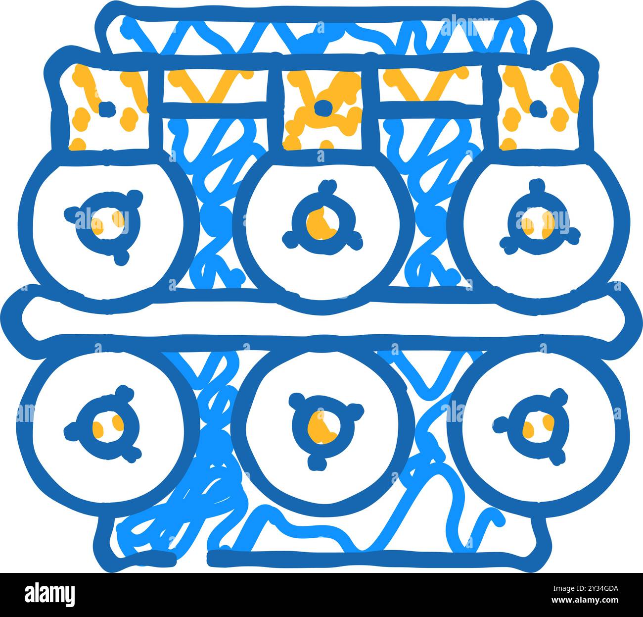 metal list production industry machine icon doodle illustration Stock ...