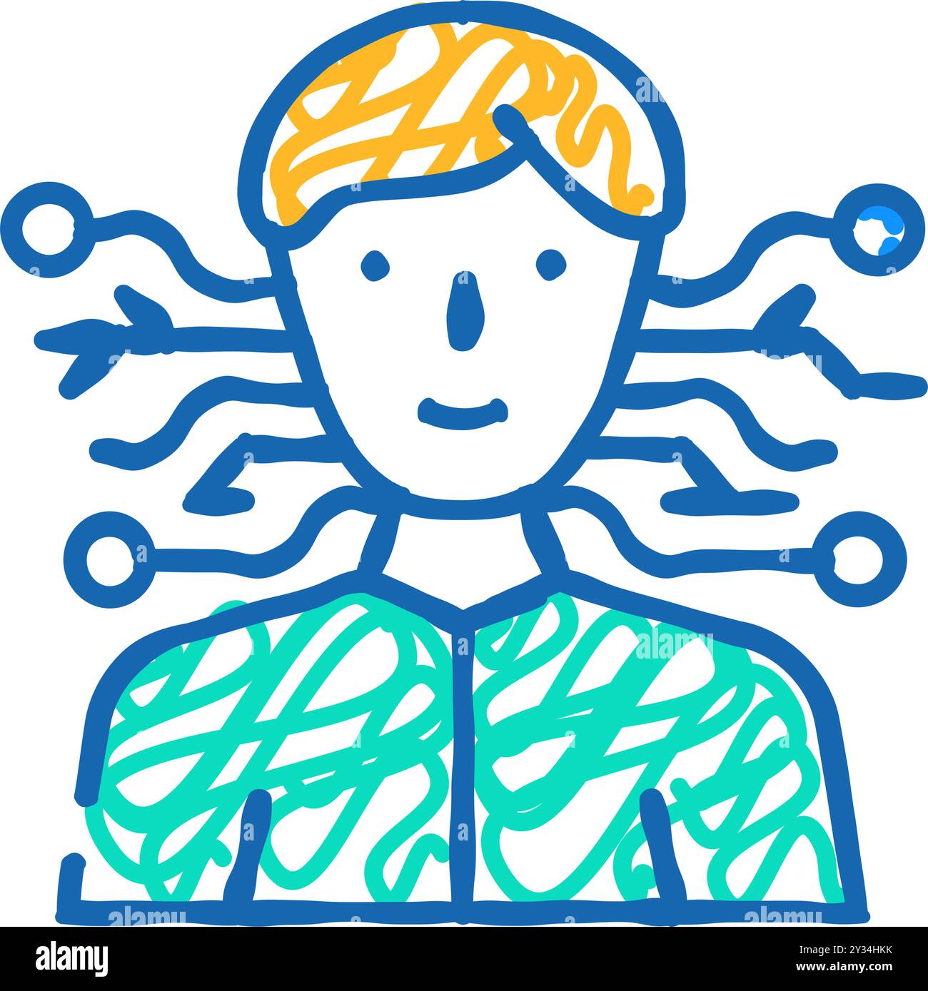 artificial intelligence icon doodle illustration Stock Vector Image ...