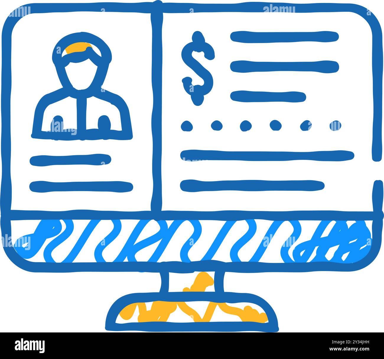 online business consultation icon doodle illustration Stock Vector ...