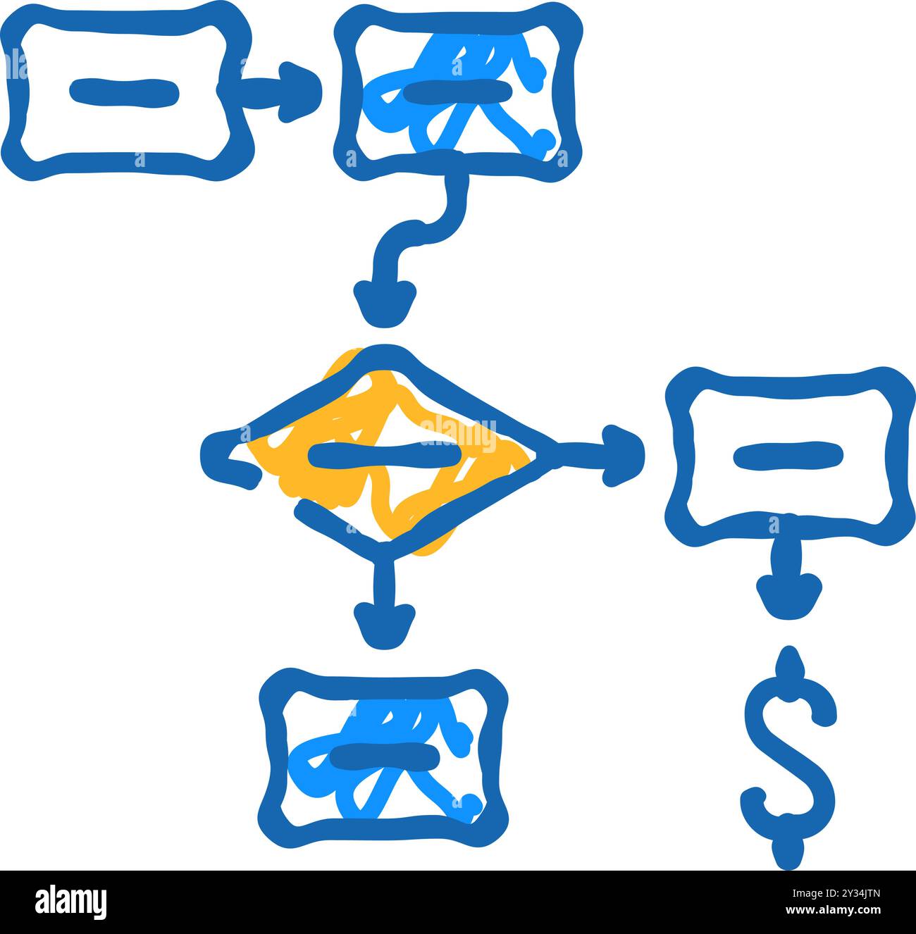 business process icon doodle illustration Stock Vector Image & Art - Alamy