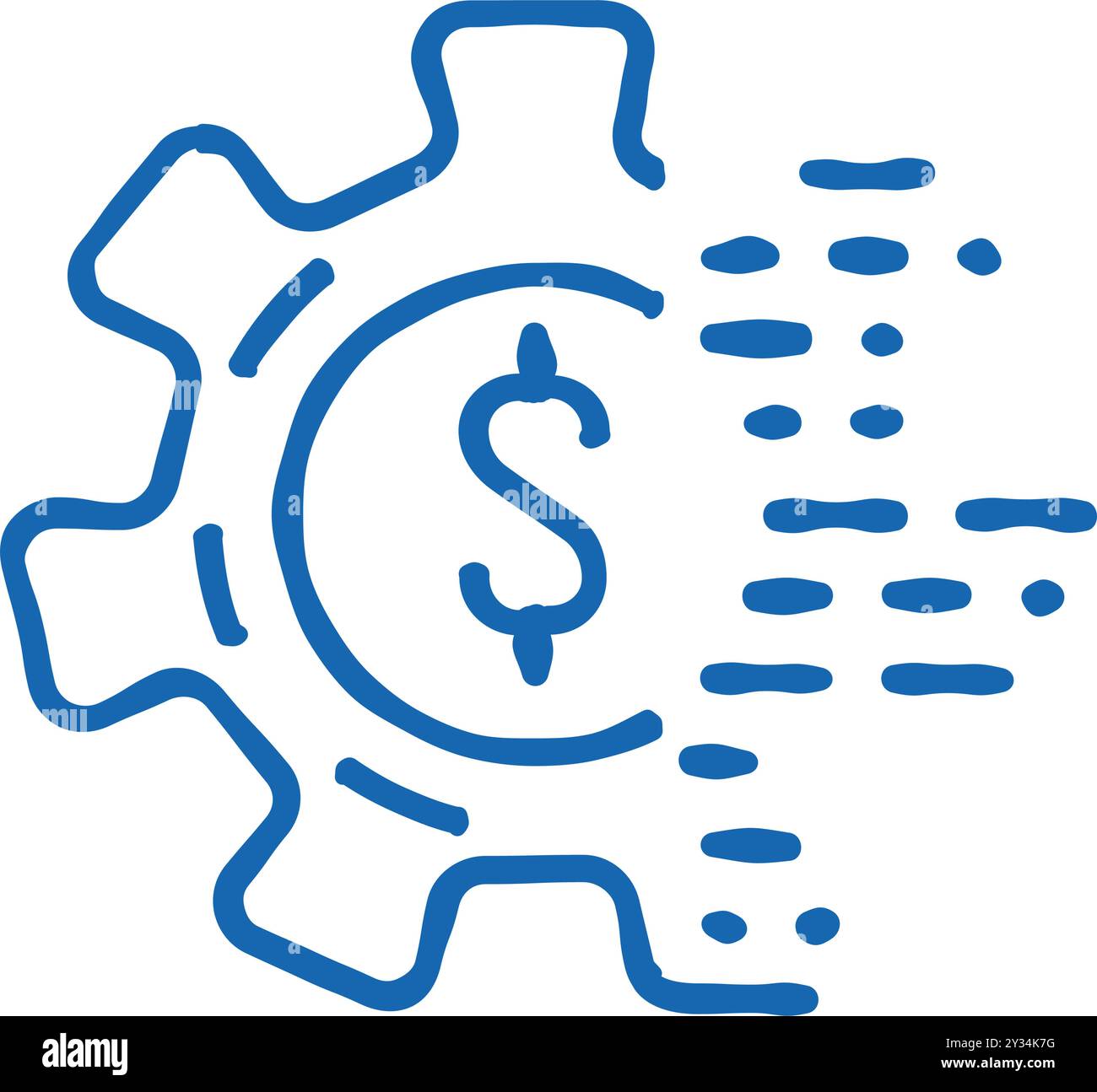 digitization of processes business manager icon doodle illustration ...