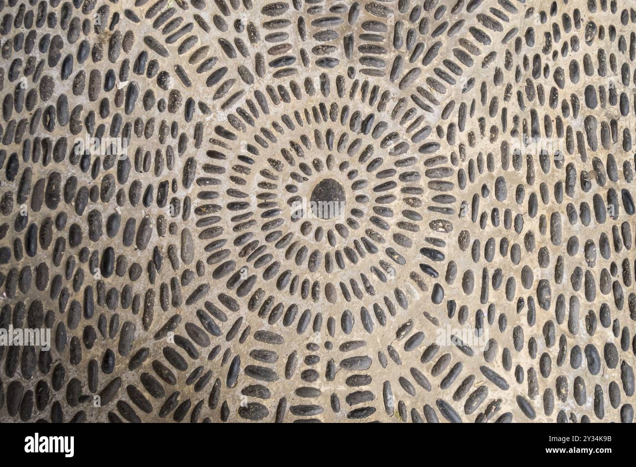 Small pebble background formed of several circles and several straight ...