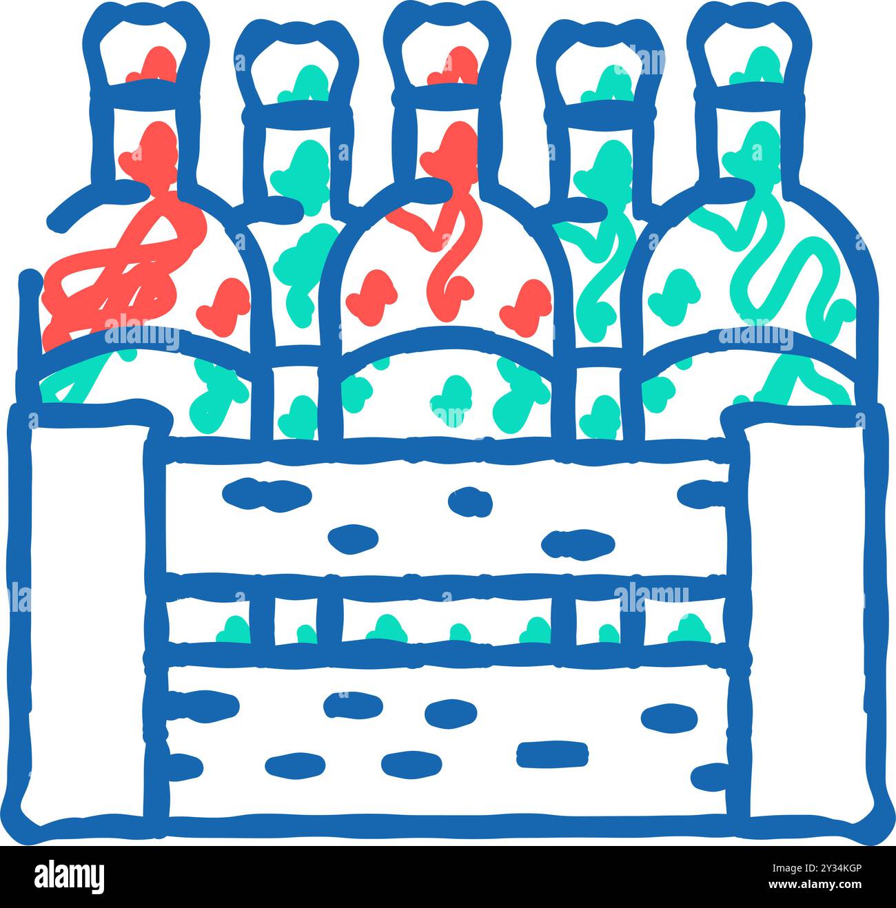 Box bottle wine glasses Stock Vector Images - Alamy