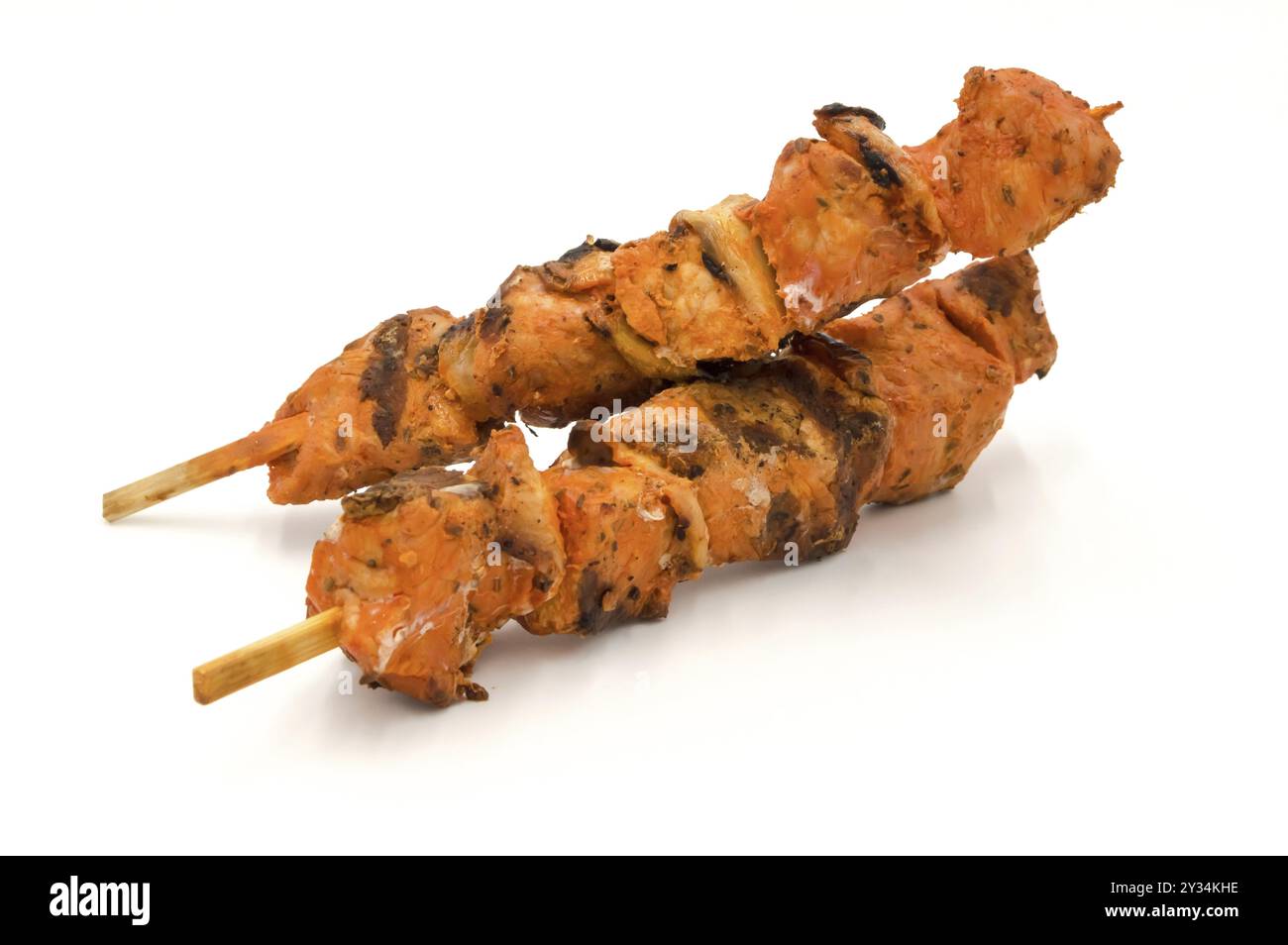 Grilled pork skewers isolated on white background, pork barbecue Stock Photo - Alamy