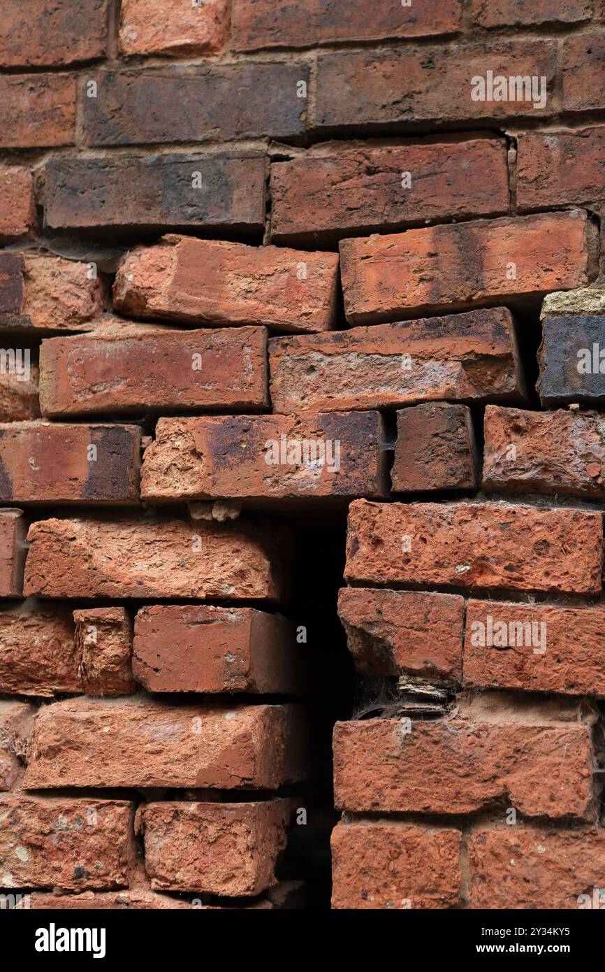 Brick wall construction gaps in brickwork uneven brickwork bad ...