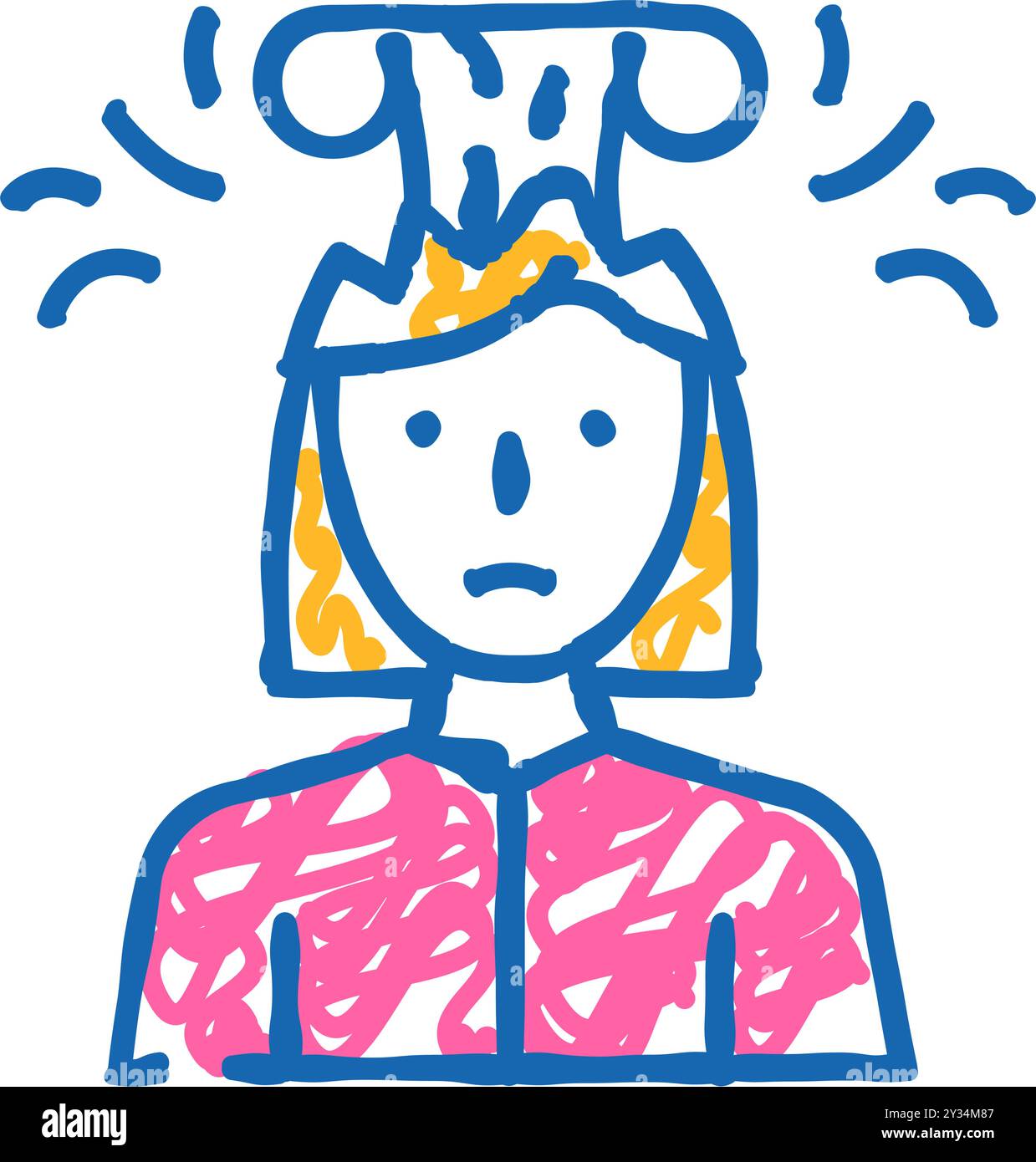brain explosion female icon doodle illustration Stock Vector Image ...