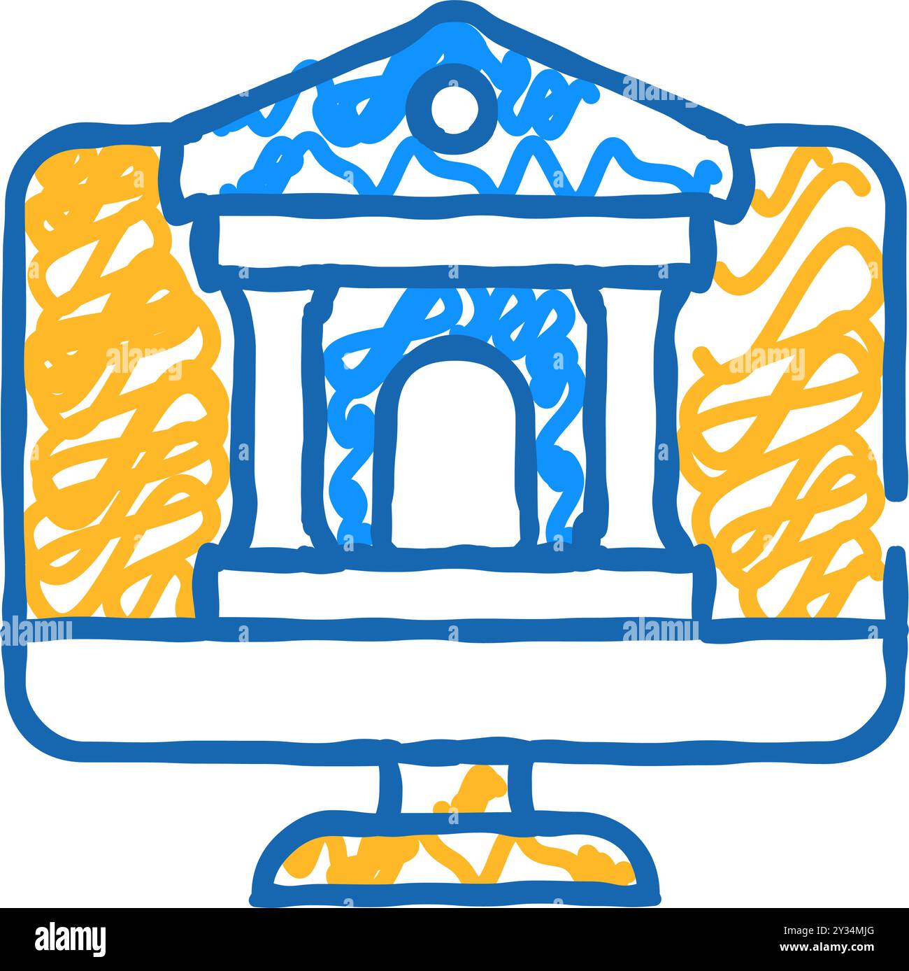 online banking icon doodle illustration Stock Vector Image & Art - Alamy