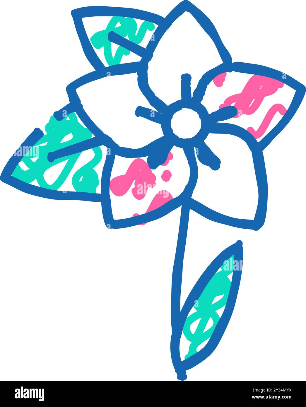 jasmine flower icon doodle illustration Stock Vector Image & Art - Alamy