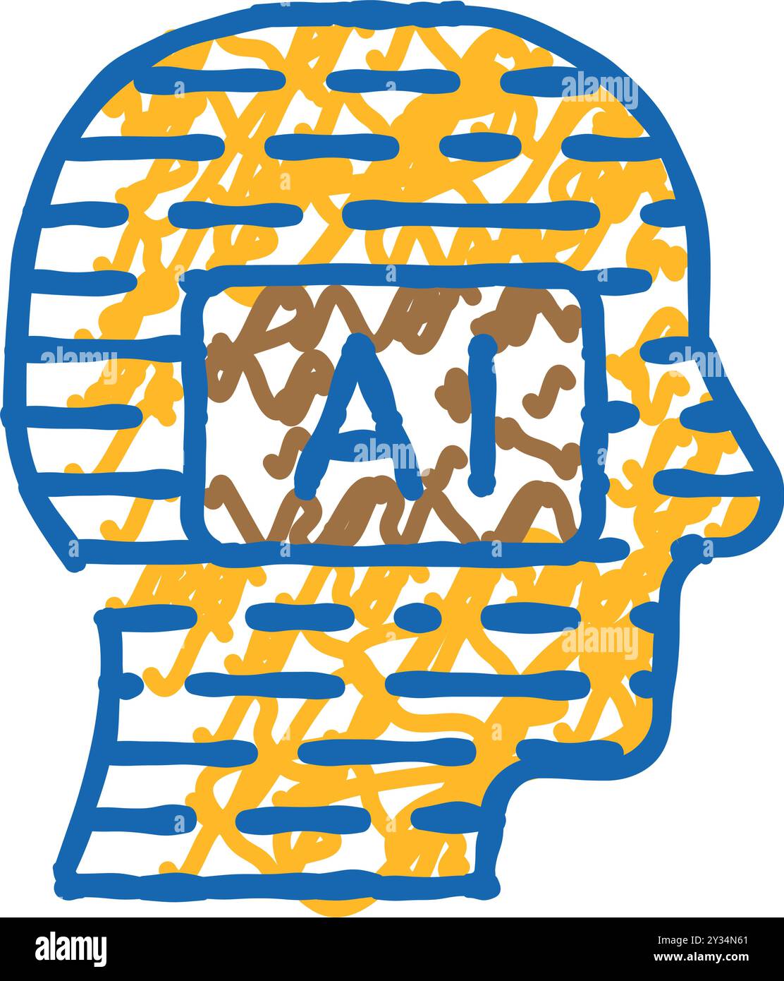 ai artificial intelligent financial technology icon doodle illustration ...