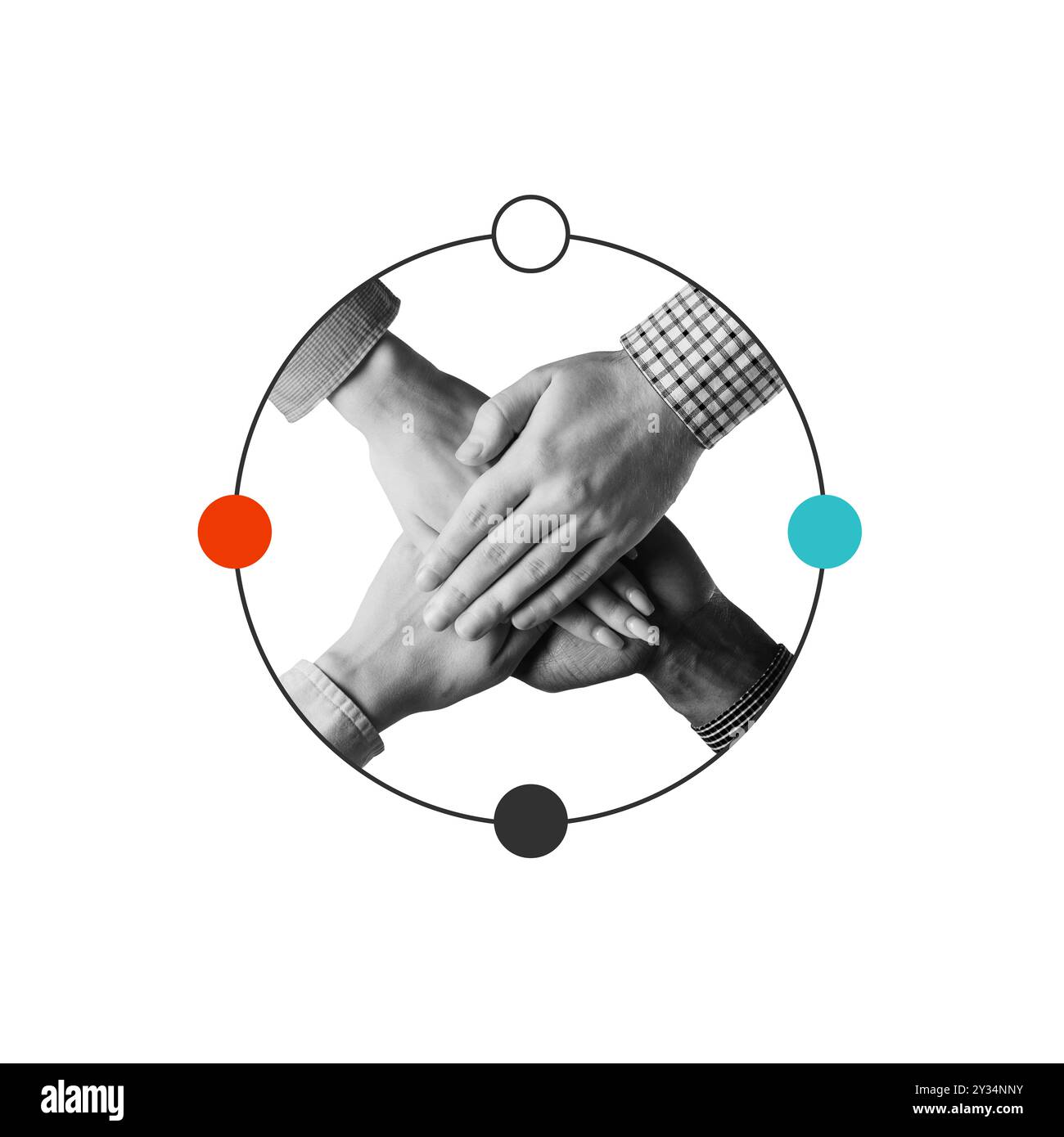 Concept illustration hands stacked hi-res stock photography and images ...