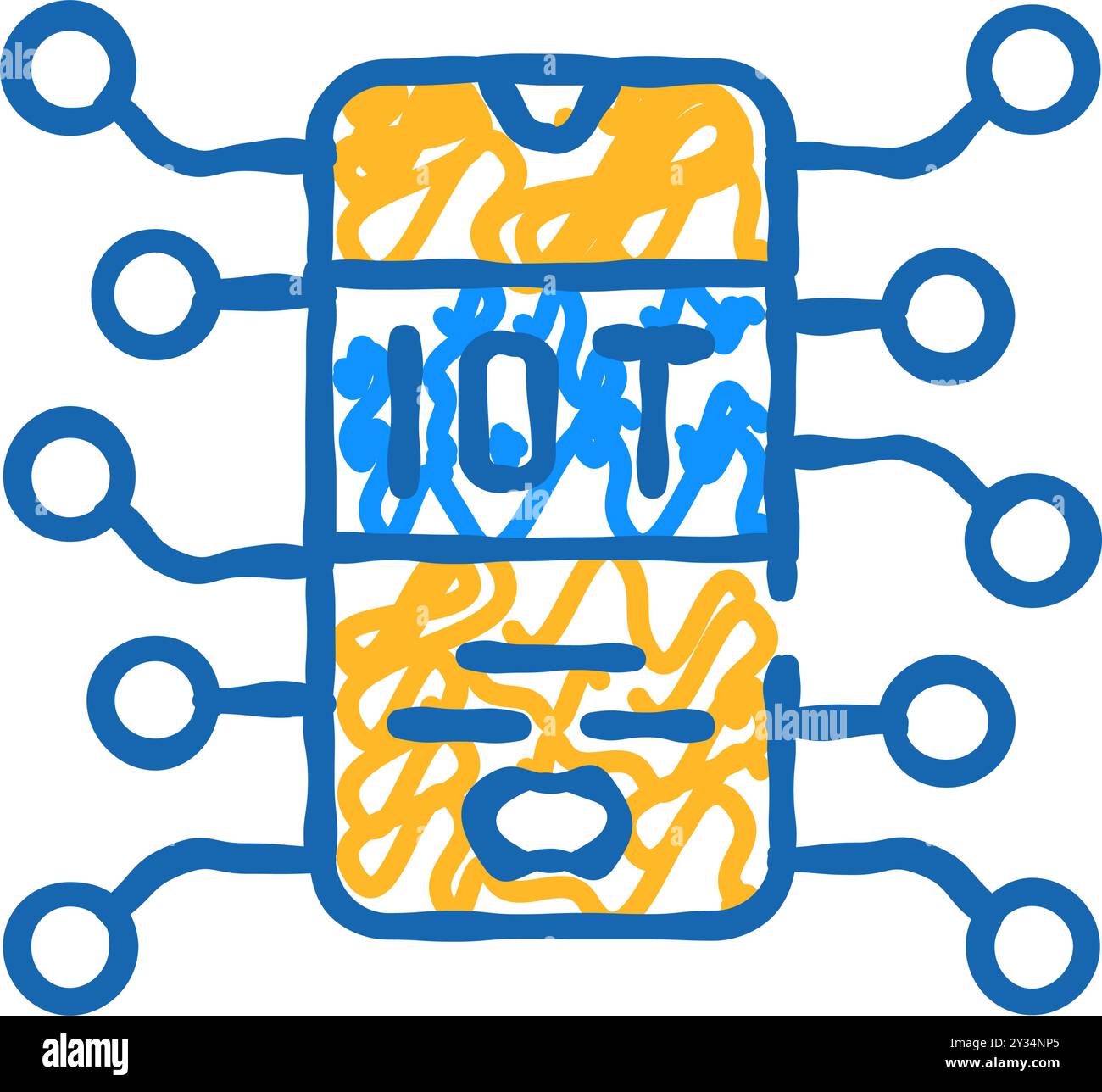 iot financial technology icon doodle illustration Stock Vector Image ...