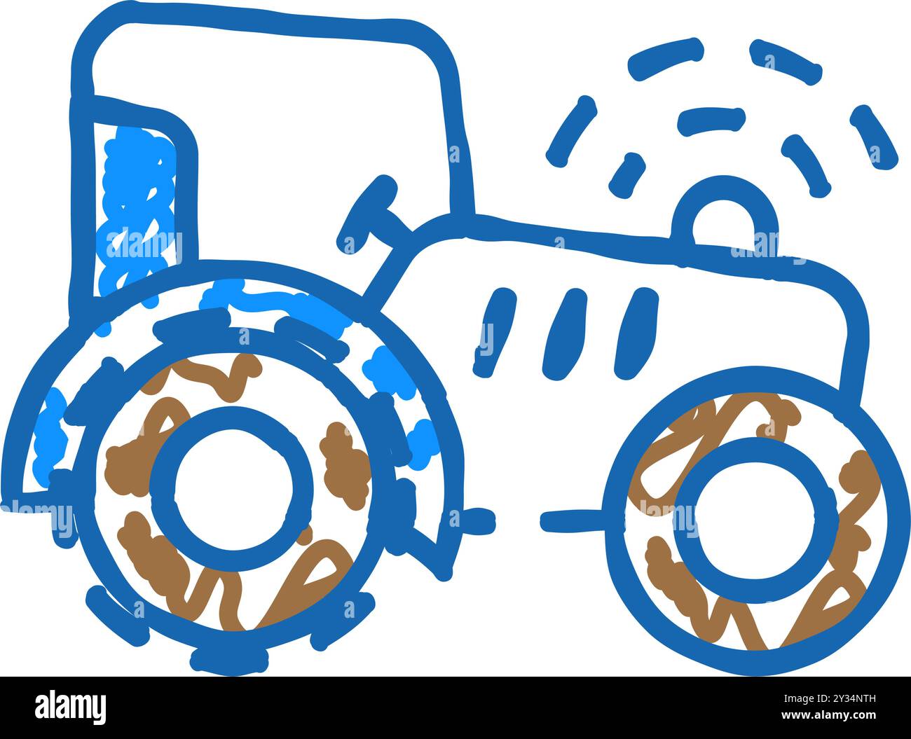 tractor with gps icon doodle illustration Stock Vector Image & Art - Alamy