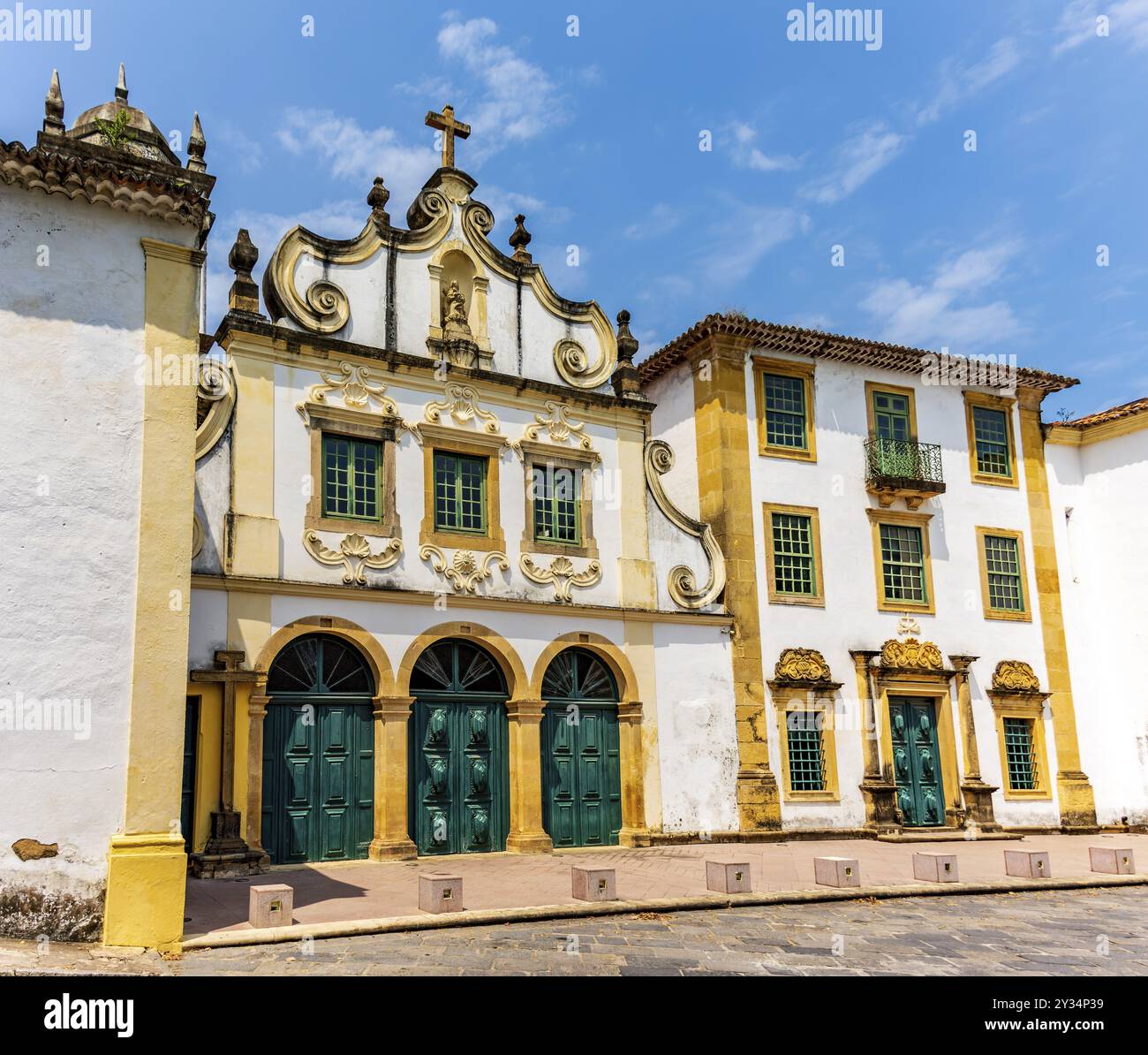 Historic 17th century church in the city of Olinda, state of Pernambuco ...