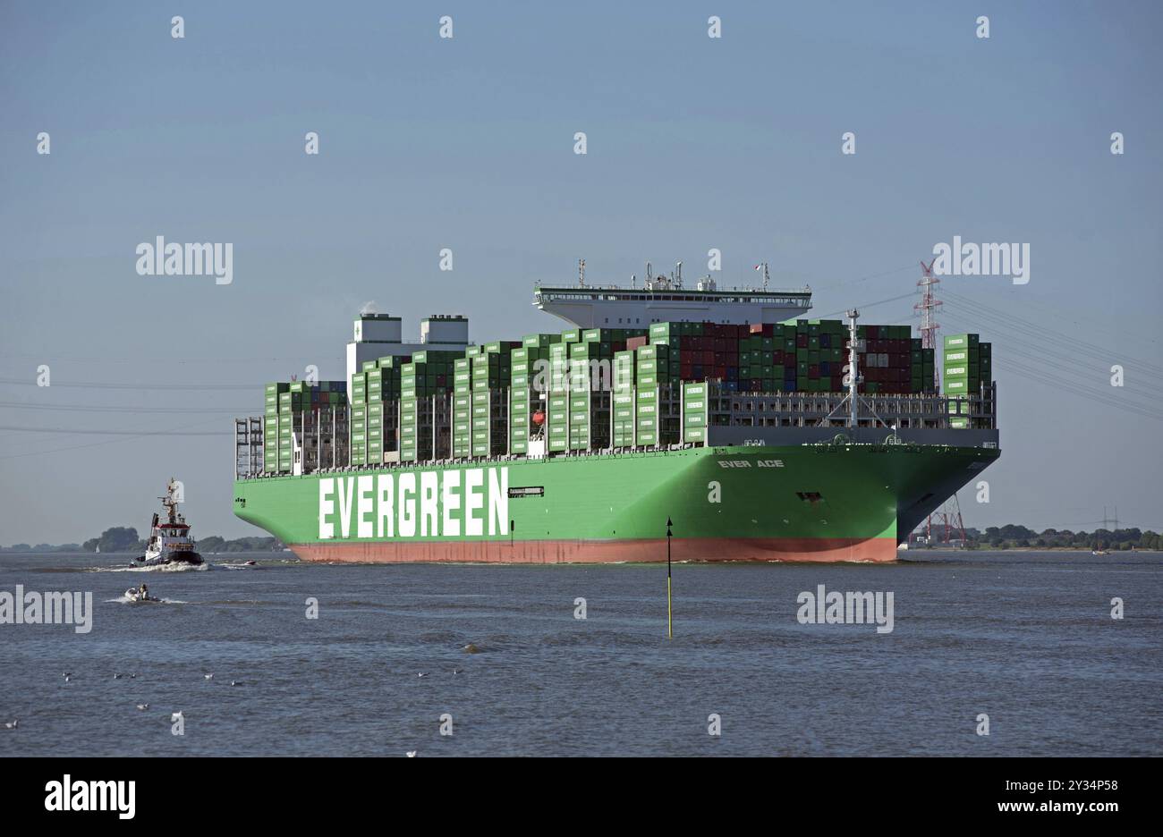Europe Germany Hanseatic City of Hamburg Harbour, Elbe, shipping ...