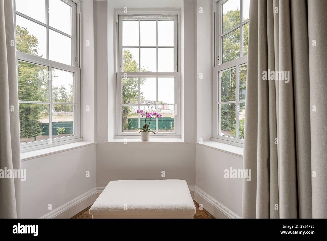 minimalistic bay window design Stock Photo - Alamy