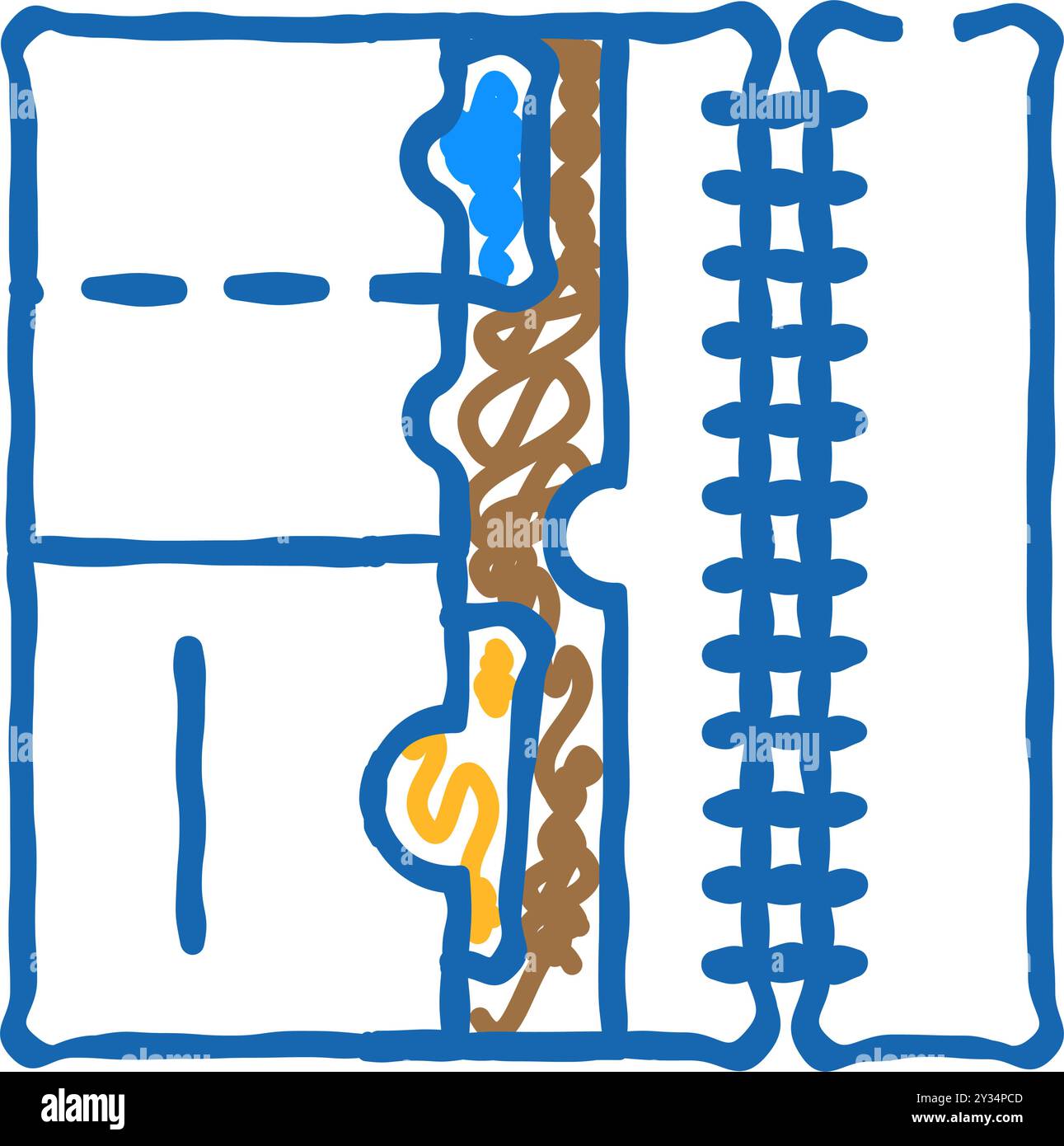 inside pockets in diary cover icon doodle illustration Stock Vector ...