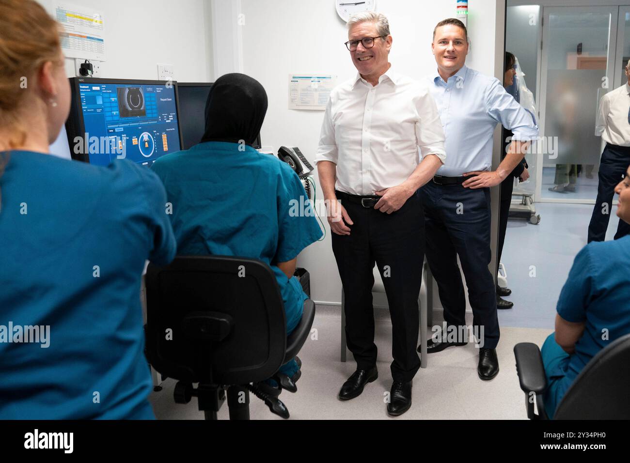British Prime Minister Keir Starmer, left, and Health Secretary, Wes ...