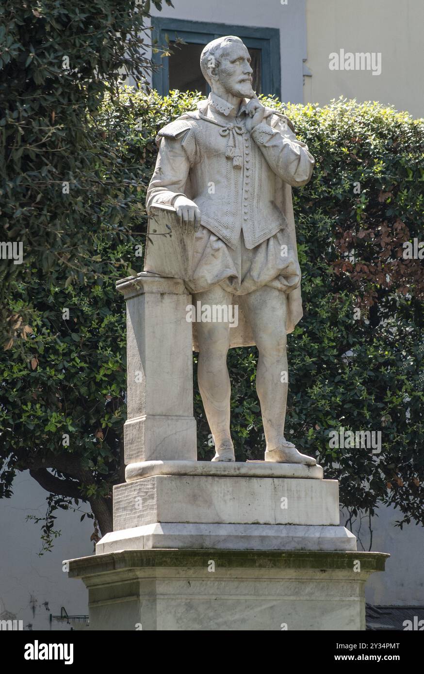 Statue of the Italian poet Torquato Tasso, 1544, 1595, in his ...