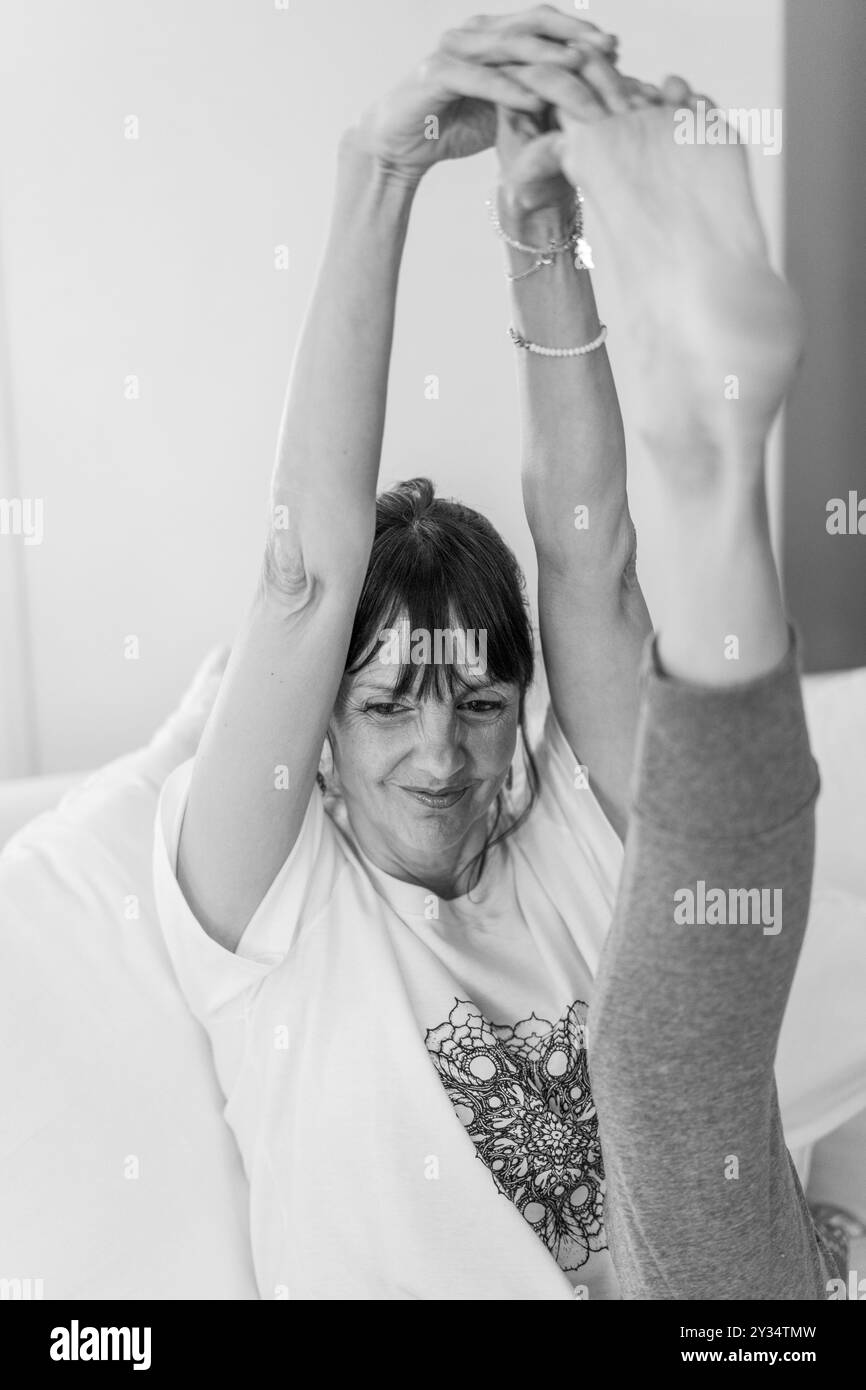 Balance exercise home Black and White Stock Photos & Images - Alamy