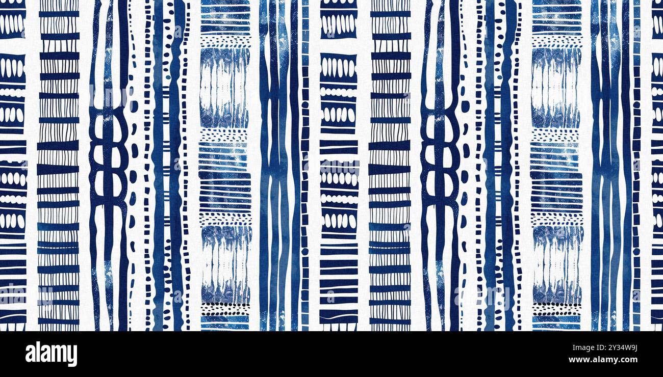 Modern blue white irregular beach stripe border for summer doodle ...
