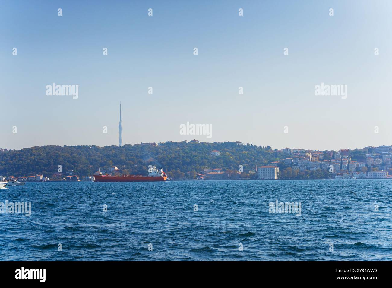 View of the Bosphoru the Asian side of the Uskudar district in Istanbul ...