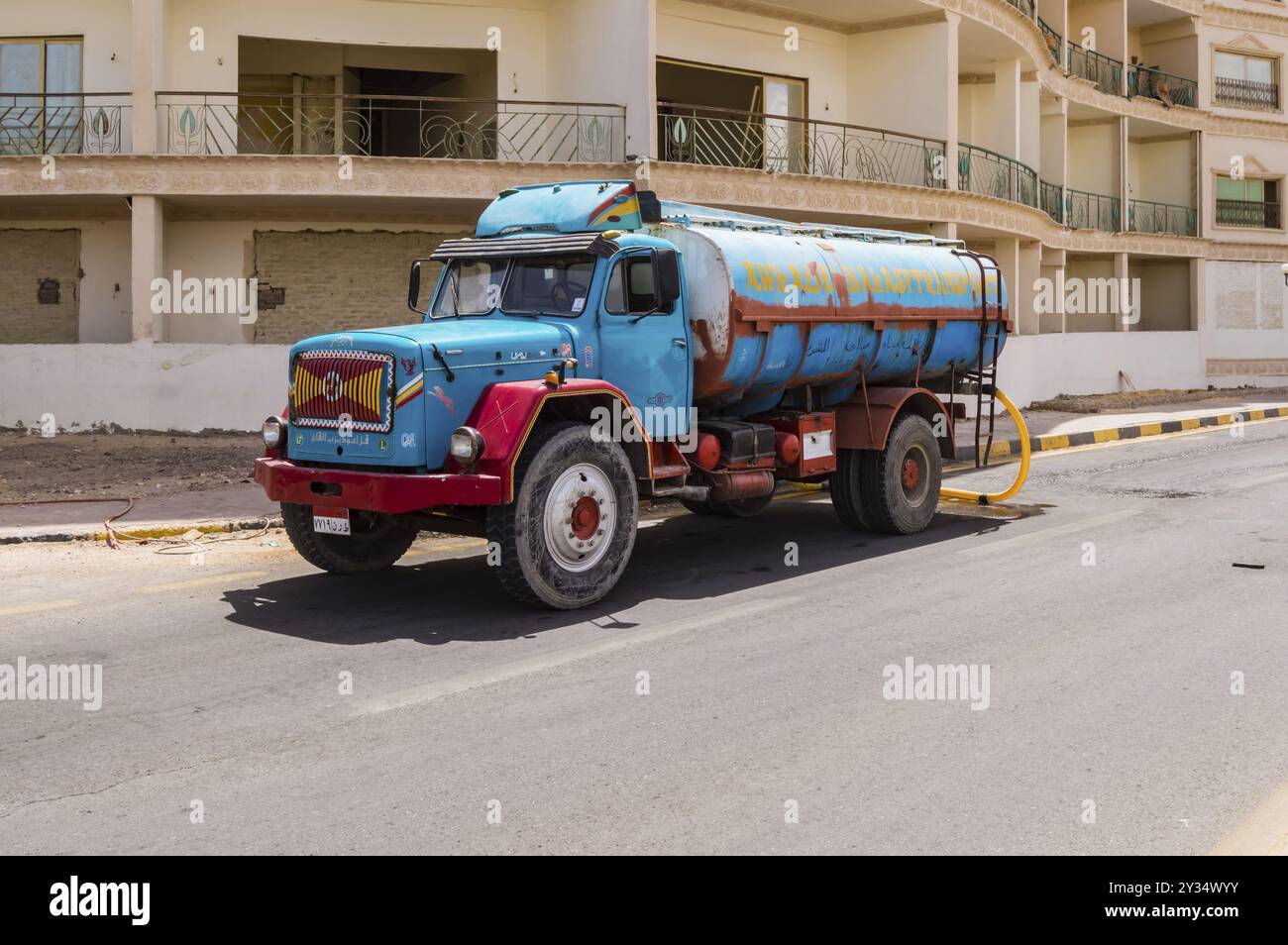 EGYPT, HURGHADA, 04 Avril 2019:Distribution of drinking water with a ...