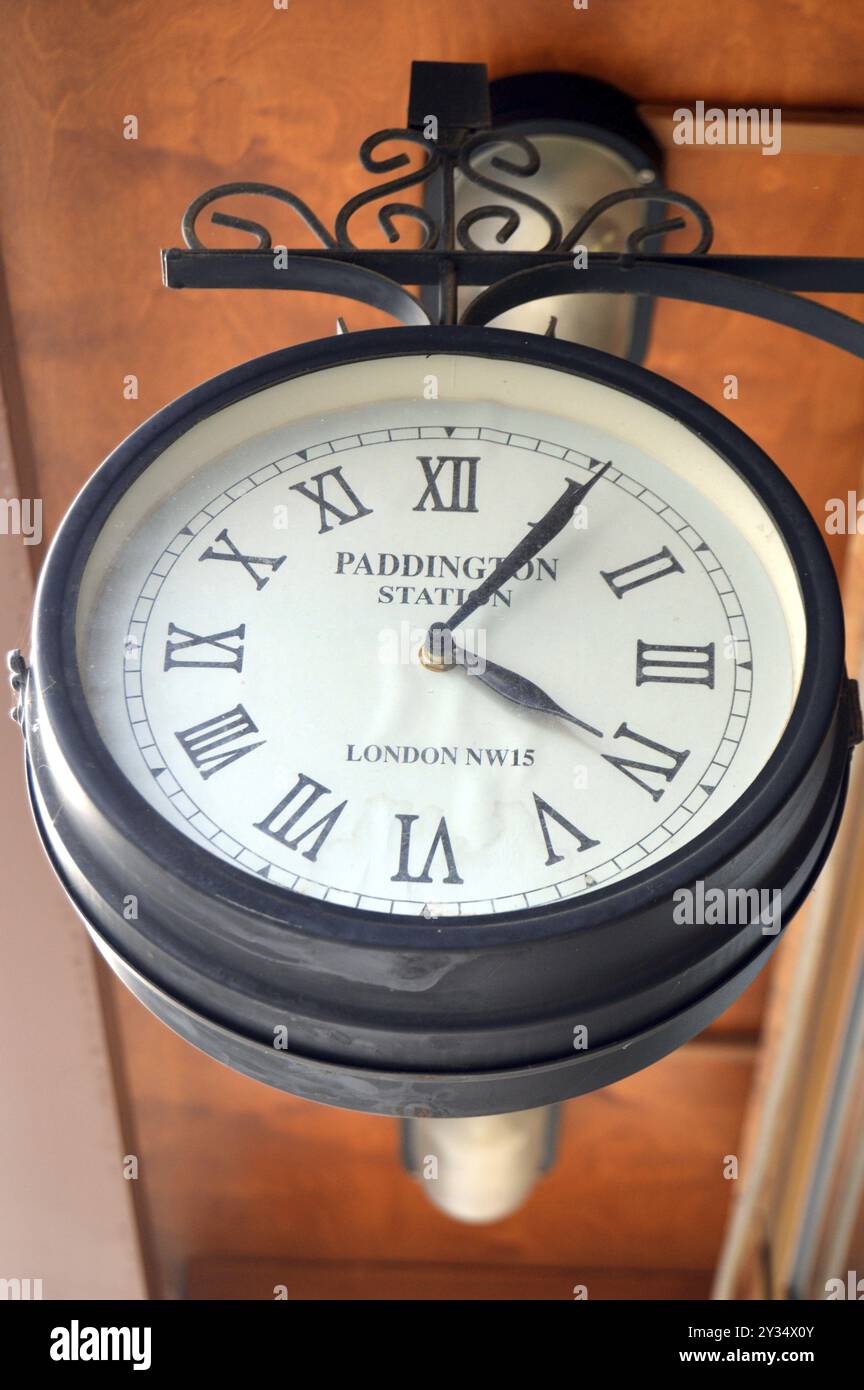 An old clock of a station of metro Stock Photo - Alamy