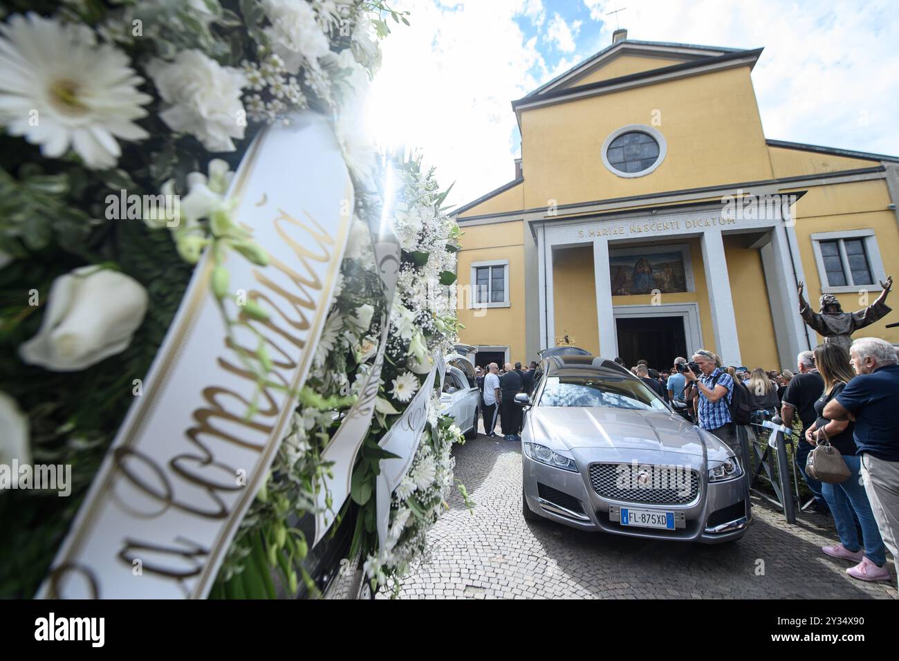 Milano, Milano. 12th Sep, 2024. Funerali di padre, madre e bimbo uccisi ...