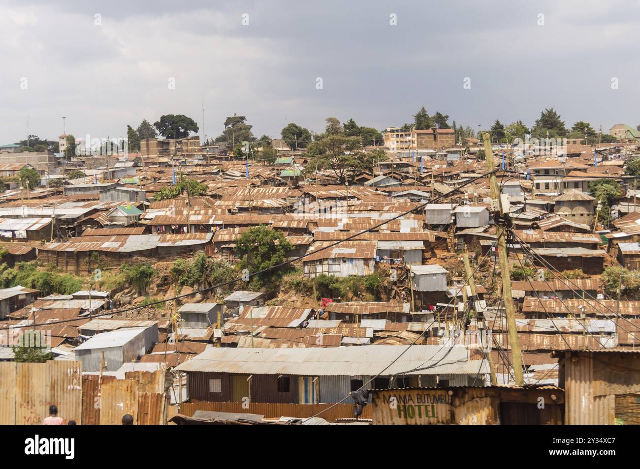 Nairobi, Kenya, Afrique-03/01/2018.View of the Nairobi slum in ...