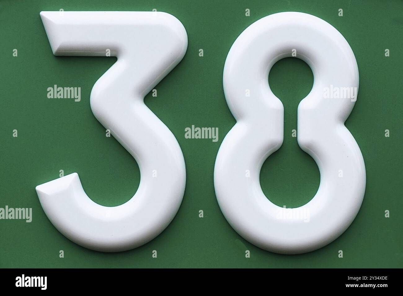House number plate, number 38, digit, anniversary, birthday, North ...