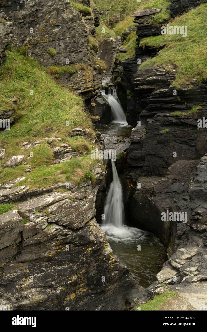 Waterfall, Rocky Valley, Tintagel, Cornwall, UK Stock Photo - Alamy