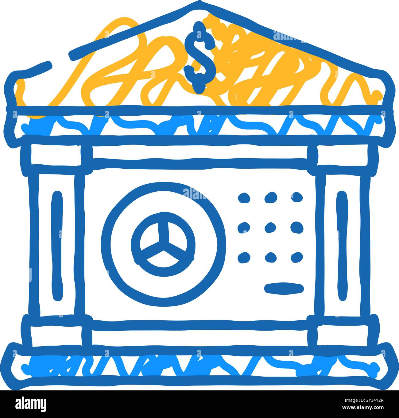 deposit passive income from bank icon doodle illustration Stock Vector ...