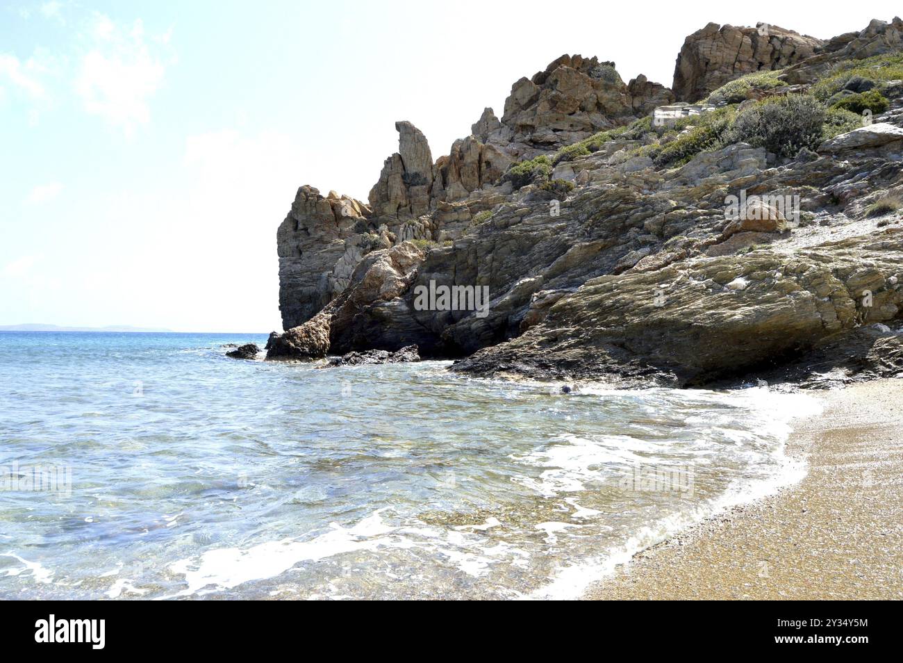 A beach in Crete with rocks and pebbles Stock Photo - Alamy