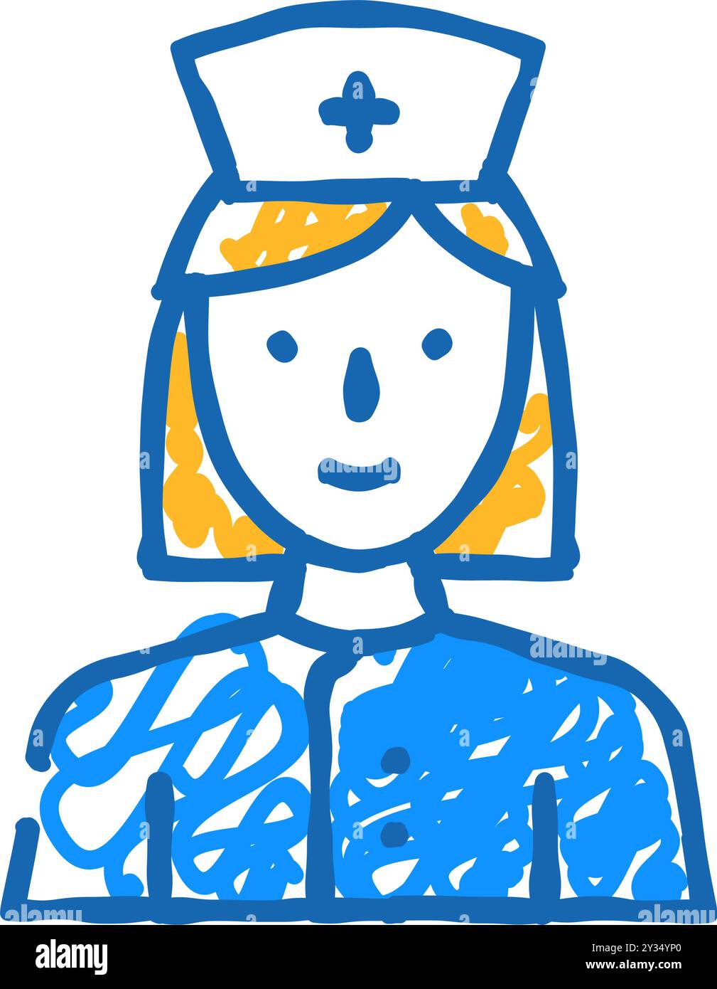 nurse medical worker icon doodle illustration Stock Vector Image & Art ...