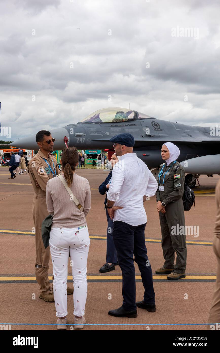 saudi airforce jet fighter pilots talking to visitors at the royal ...