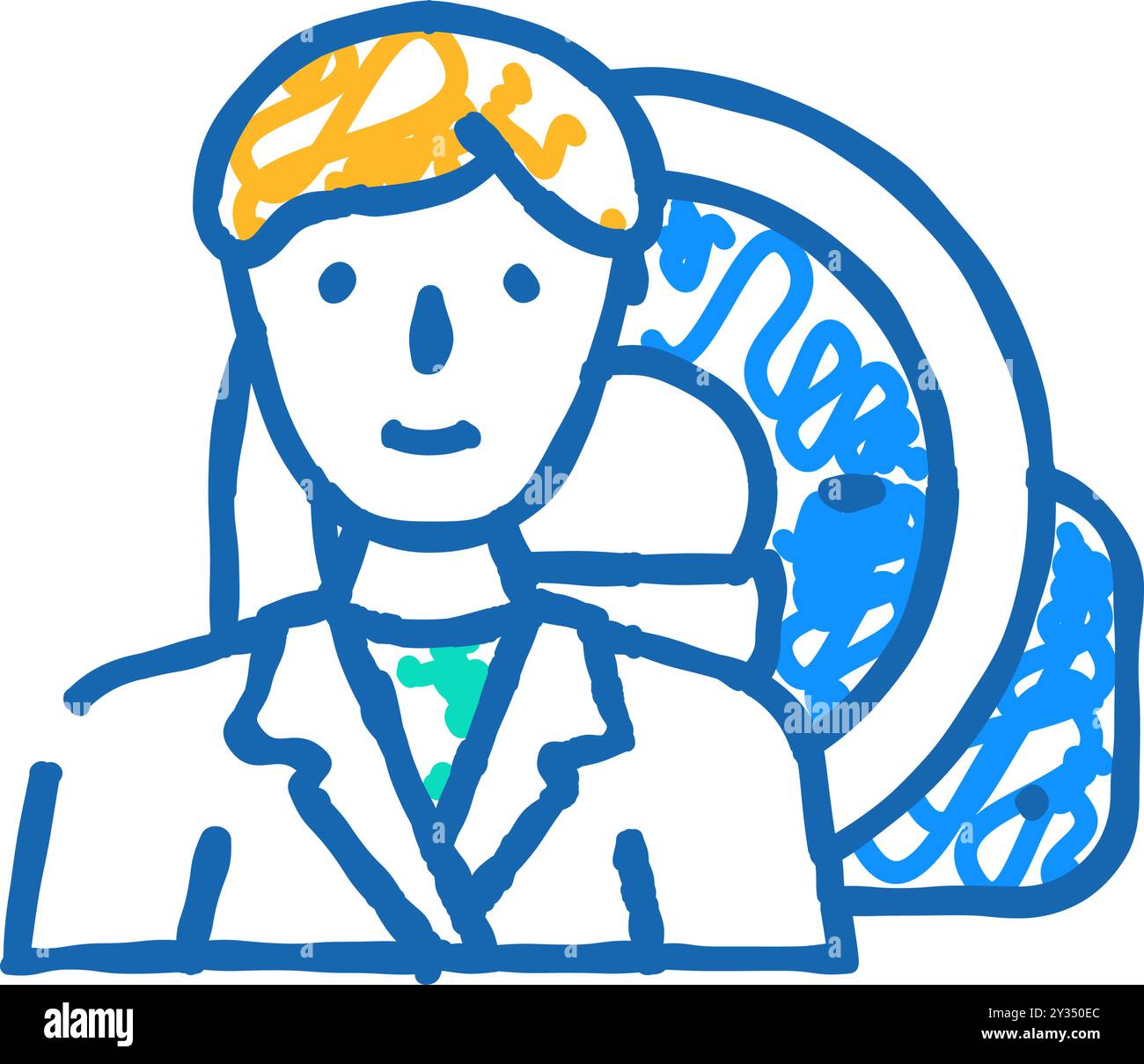 mri examination doctor icon doodle illustration Stock Vector Image ...