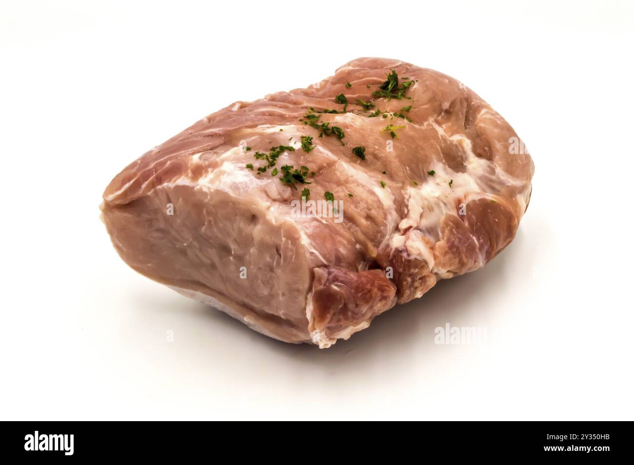 Fresh roast pork on a white background Stock Photo - Alamy