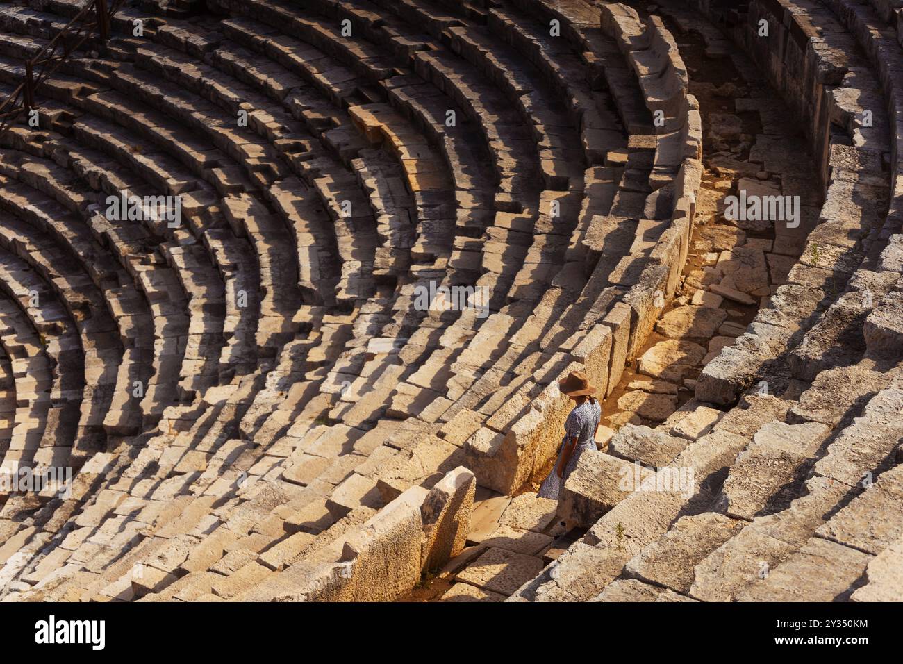 A stunning aerial view of an ancient amphitheater structure Stock Photo ...