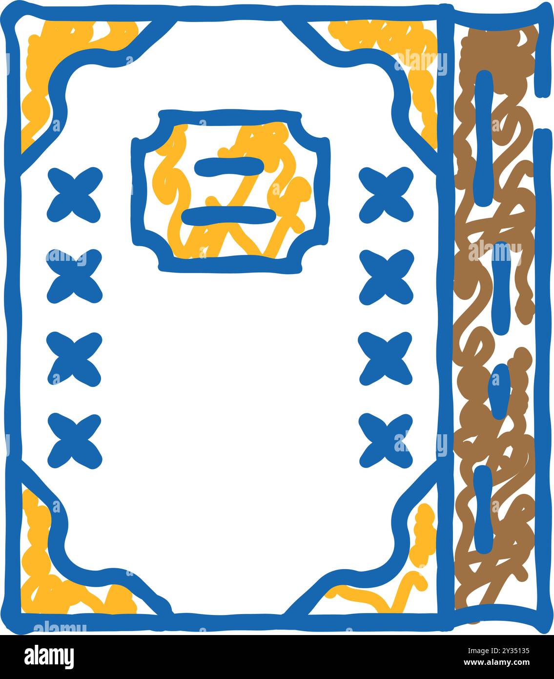 diary with gold inserts icon doodle illustration Stock Vector Image ...