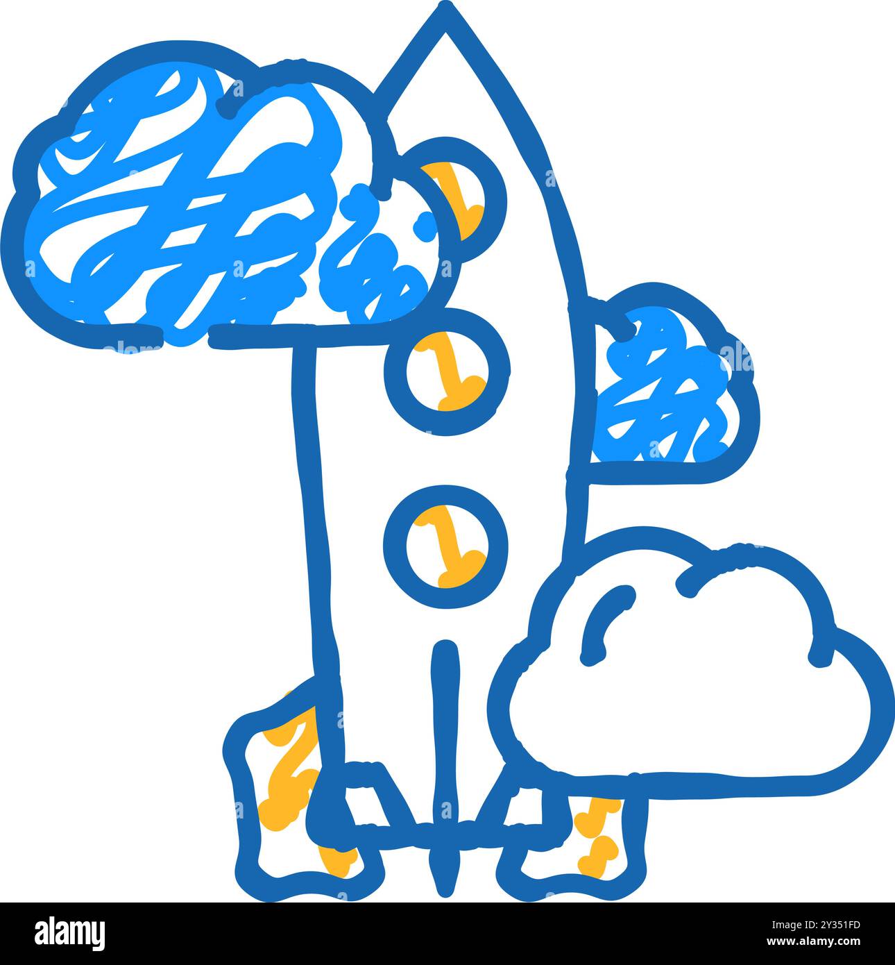 rocket launch icon doodle illustration Stock Vector Image & Art - Alamy