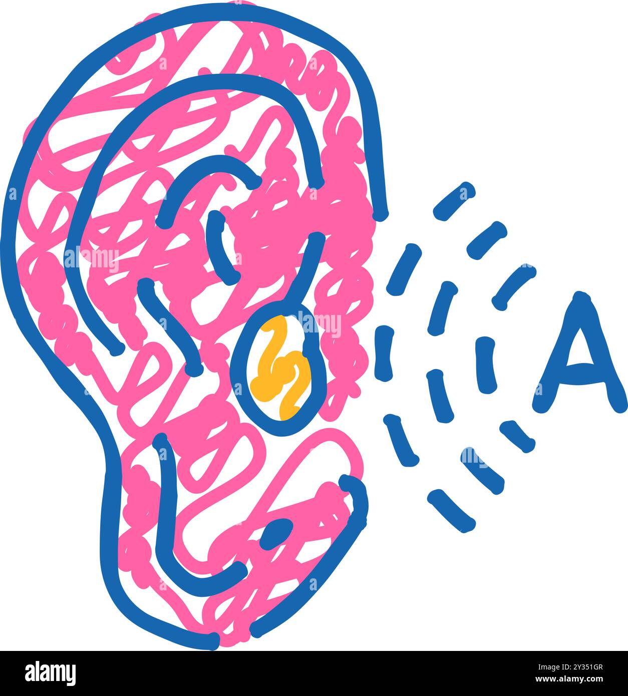 noise listening ear icon doodle illustration Stock Vector Image & Art ...
