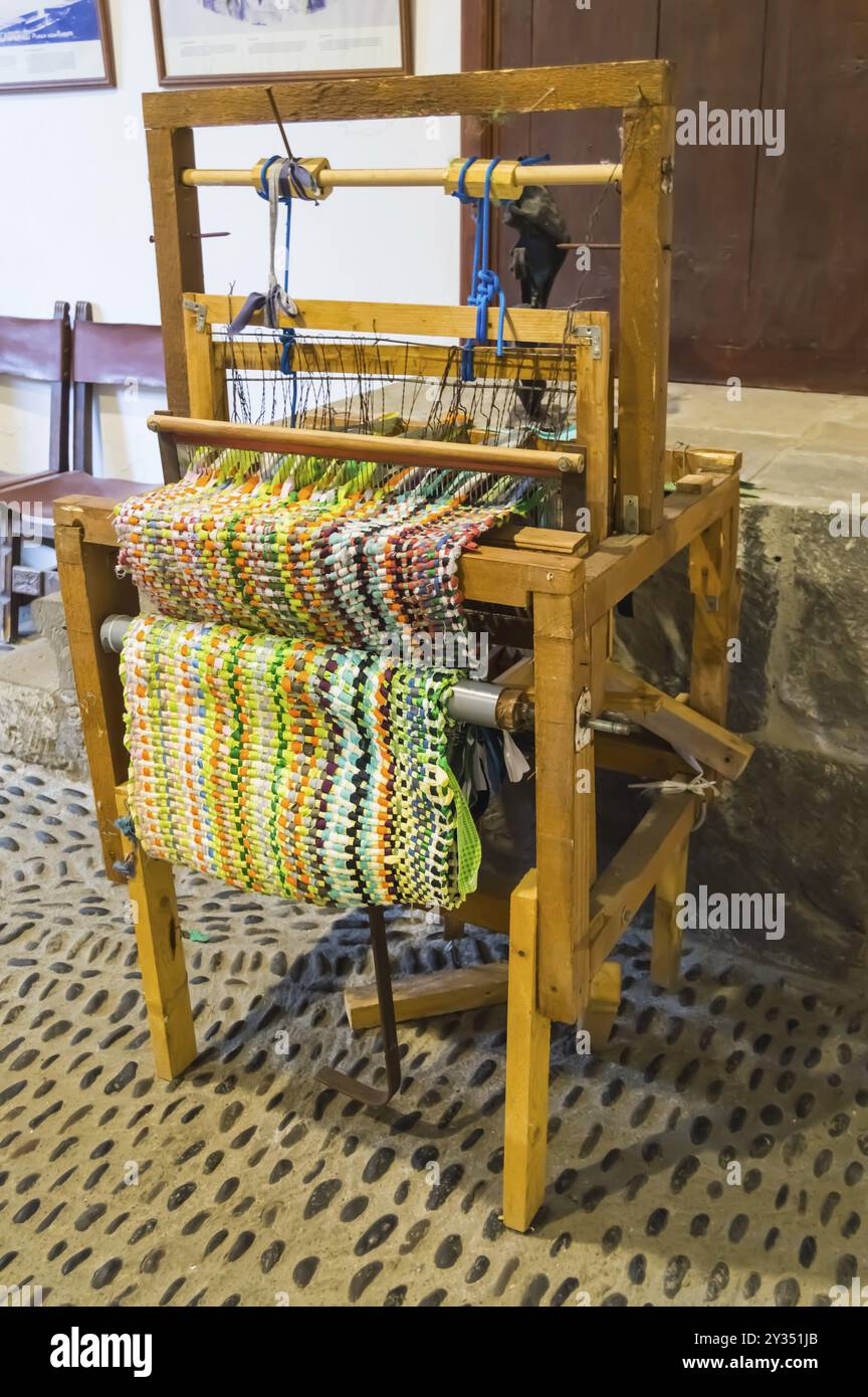 Old wooden loom in an abbey of Tenerife in SPAIN Stock Photo - Alamy