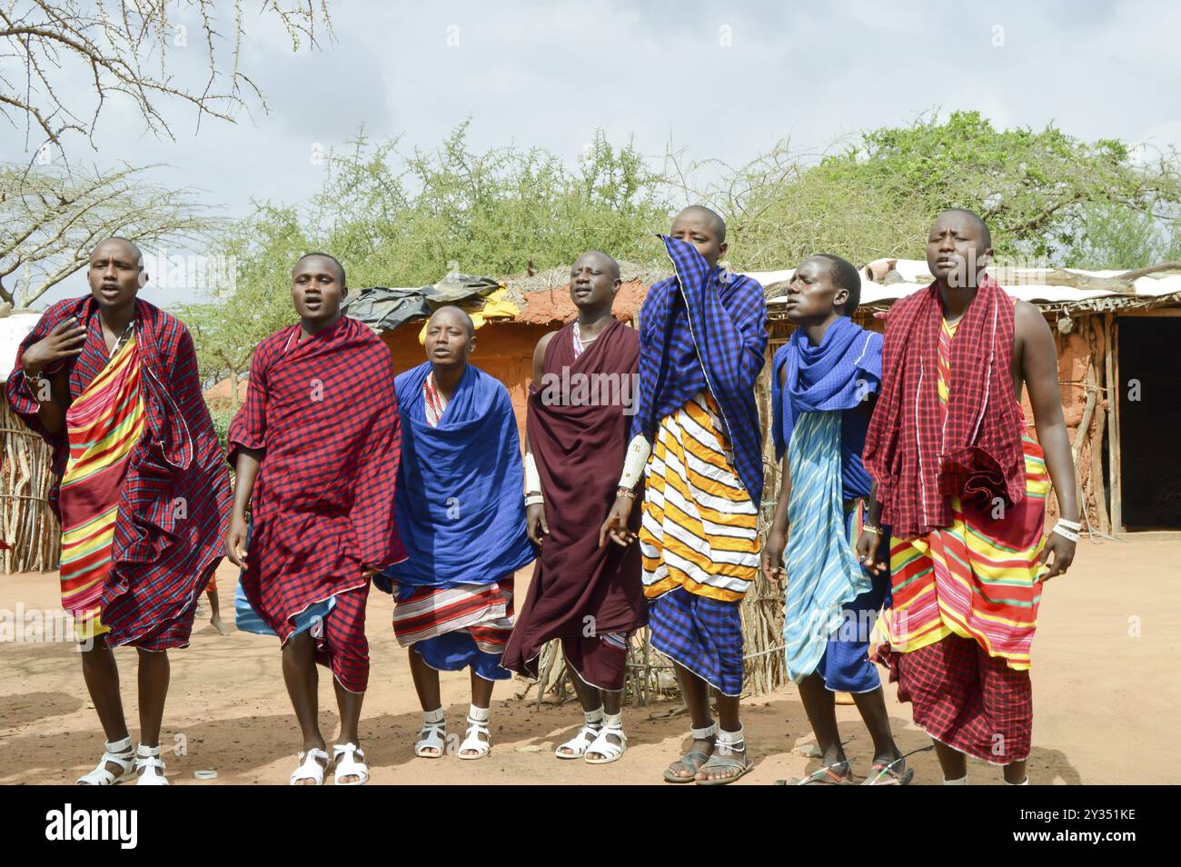 Dance of villagers in a village of Maasai in Kenya Stock Photo - Alamy