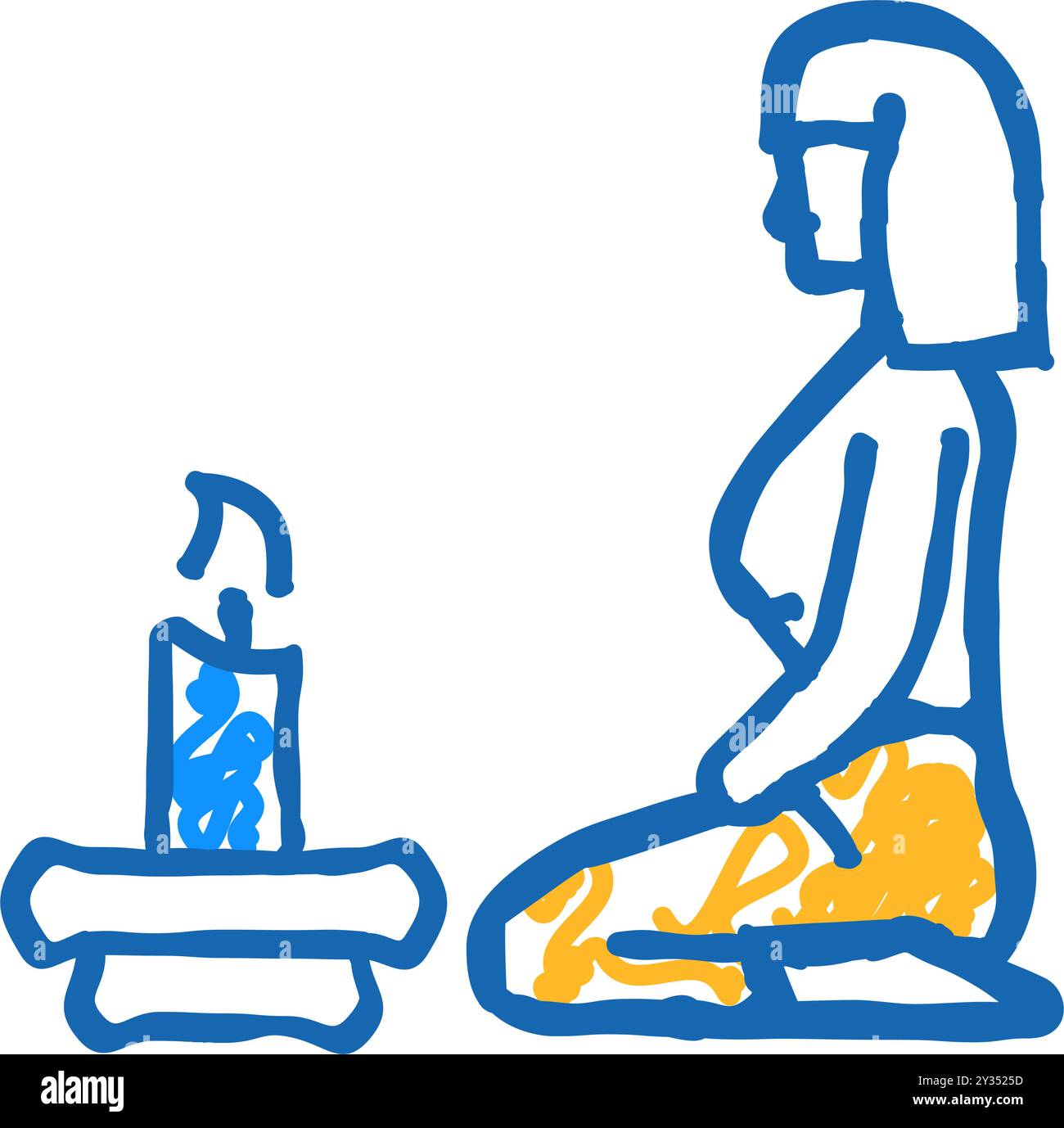 focused meditation icon doodle illustration Stock Vector Image & Art ...