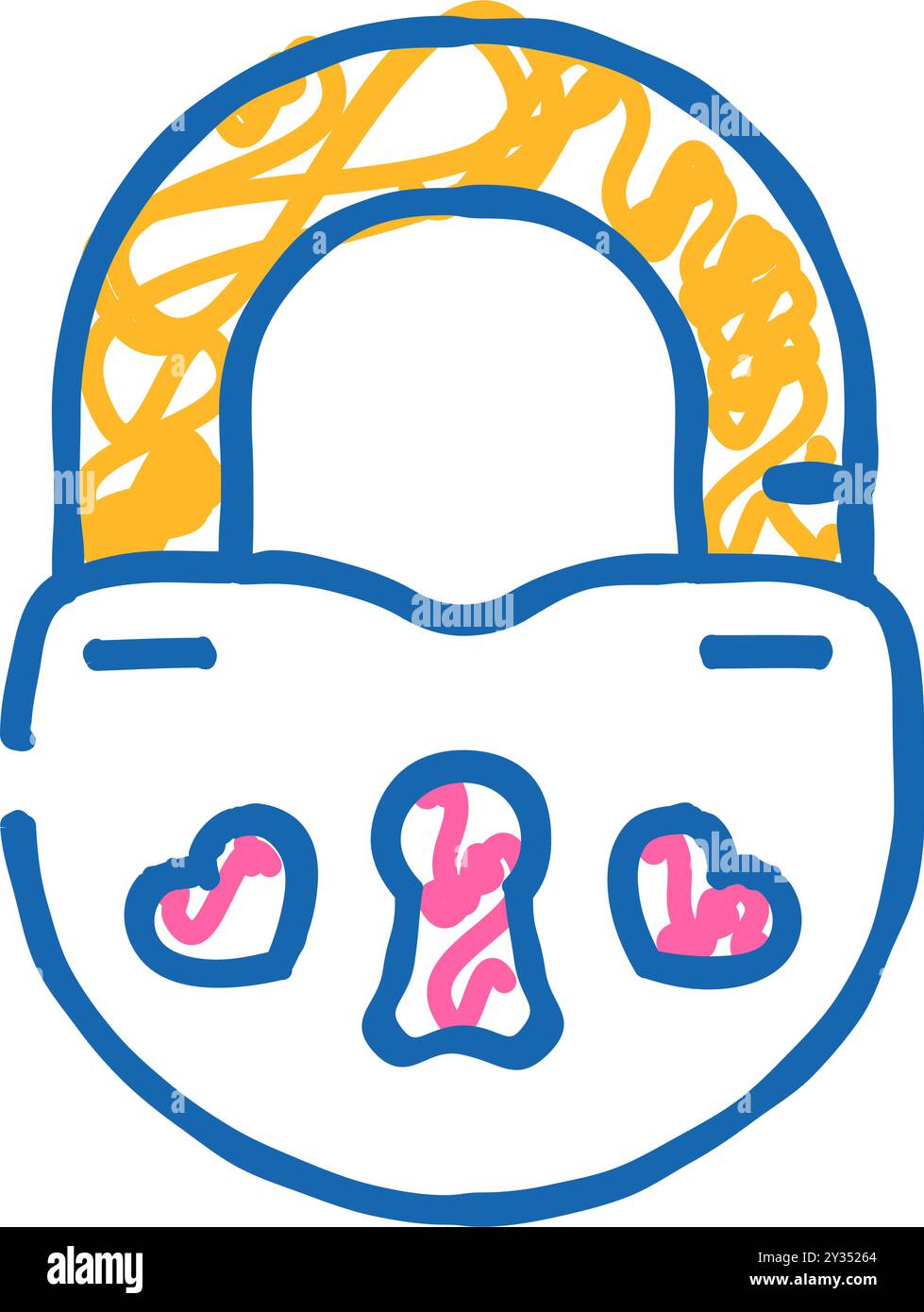 lock for love couple icon doodle illustration Stock Vector Image & Art ...