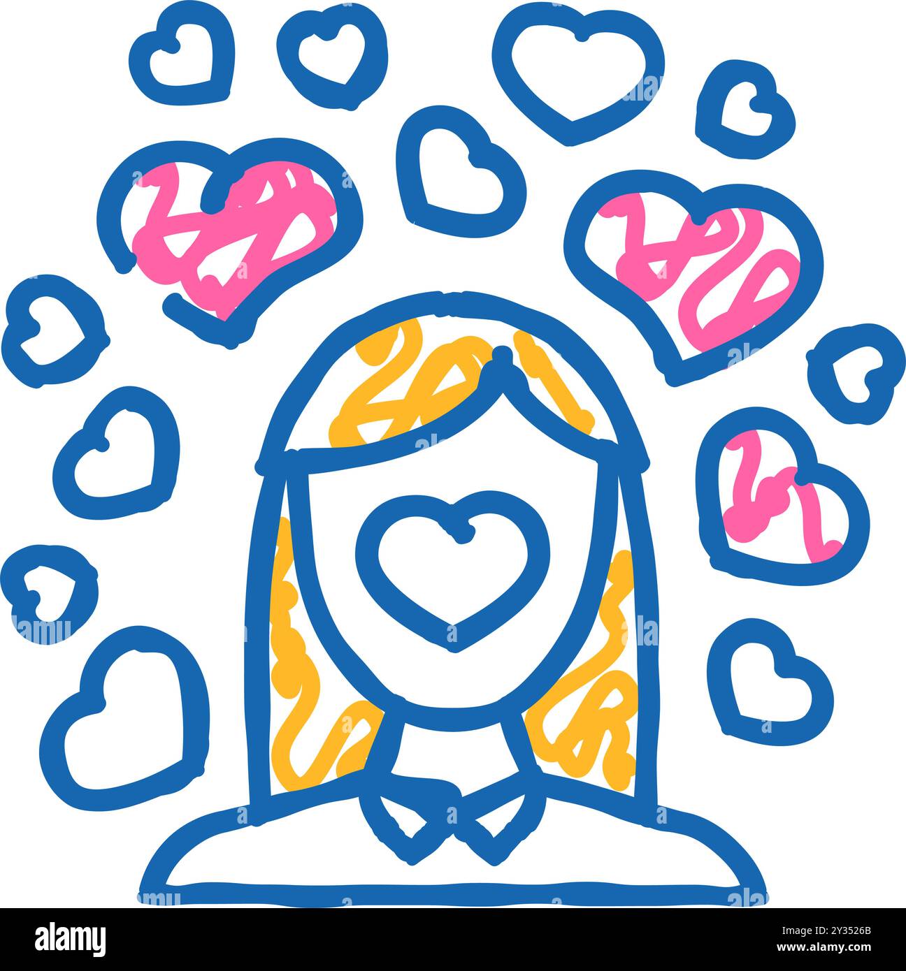 loving-kindness meditation icon doodle illustration Stock Vector Image ...
